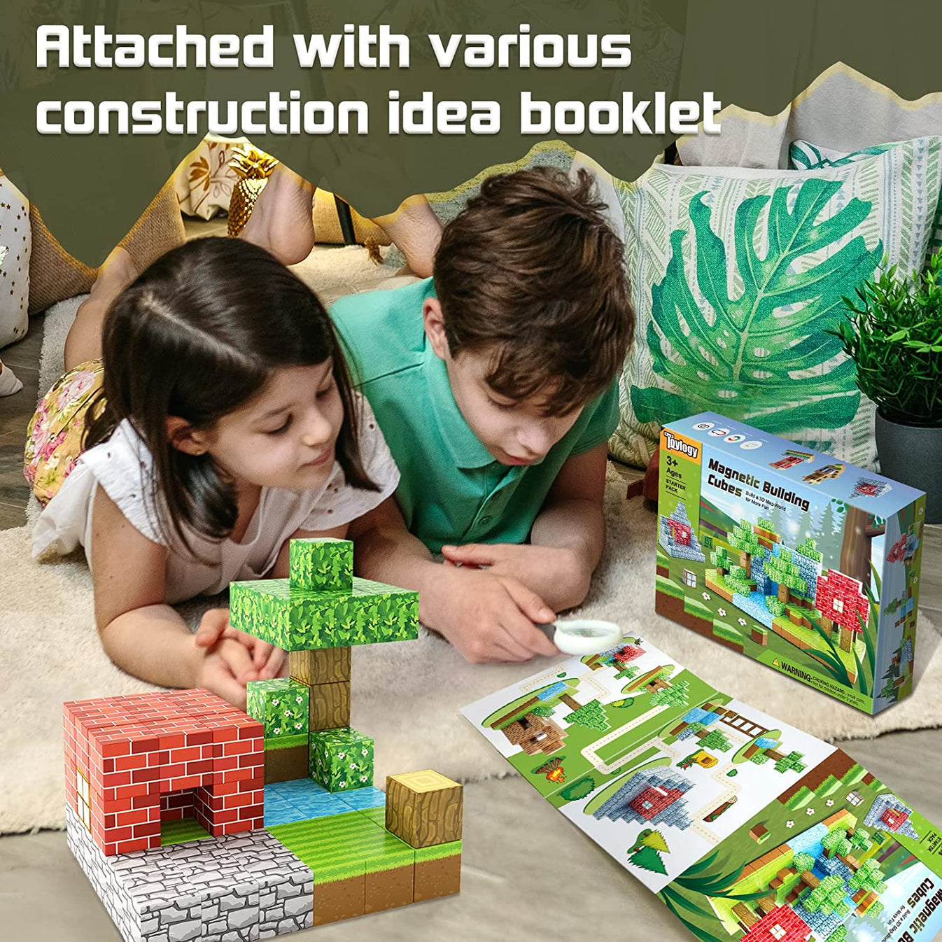 48 PCS Magnetic Blocks-Build Mine Magnet World Set, Magnetic Toys for ...