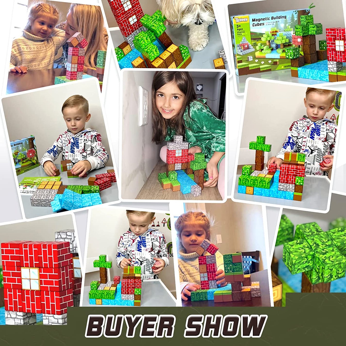 48 PCS Magnetic Blocks-Build Mine Magnet World Set, Magnetic Toys for ...