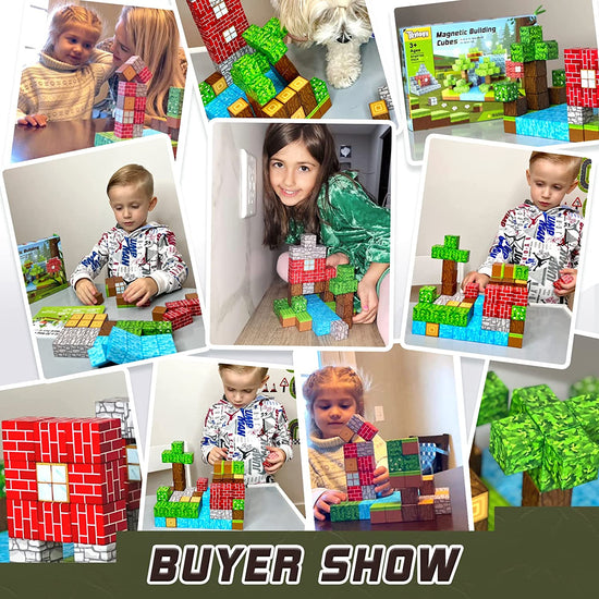 48 PCS Magnetic Blocks-Build Mine Magnet World Set, Magnetic Toys for ...